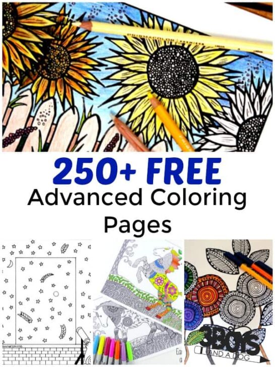 Over 250 Free Advanced Coloring Pages - 3 Boys and a Dog