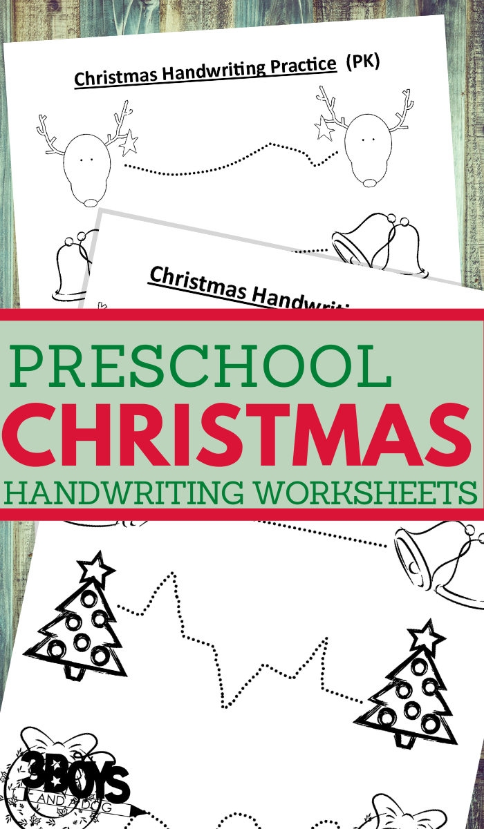 Christmas Handwriting and Coloring Page for Preschool