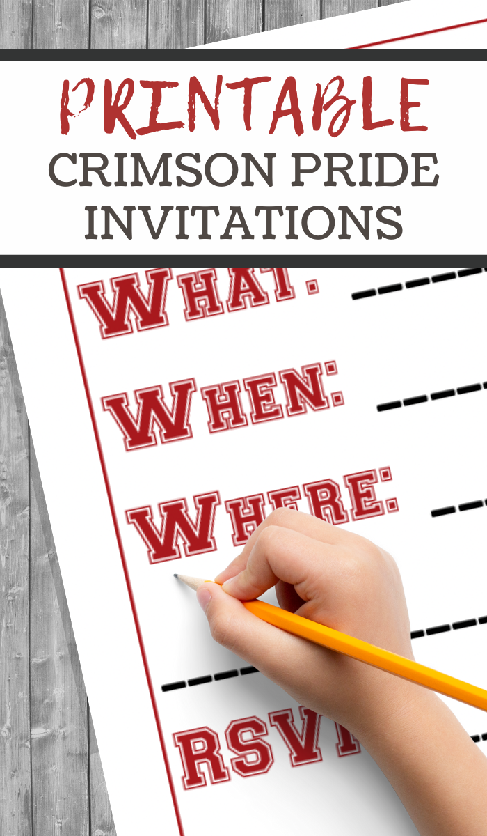 Free Alabama Roll Tide Party Invitations - 3 Boys and a Dog