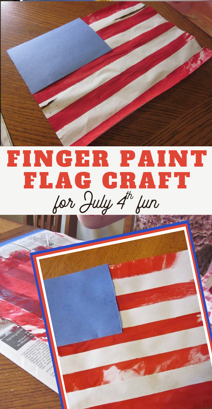 Flag Finger Painting Craft for Fourth of July
