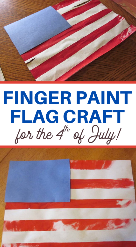 Flag Finger Painting Craft for Fourth of July
