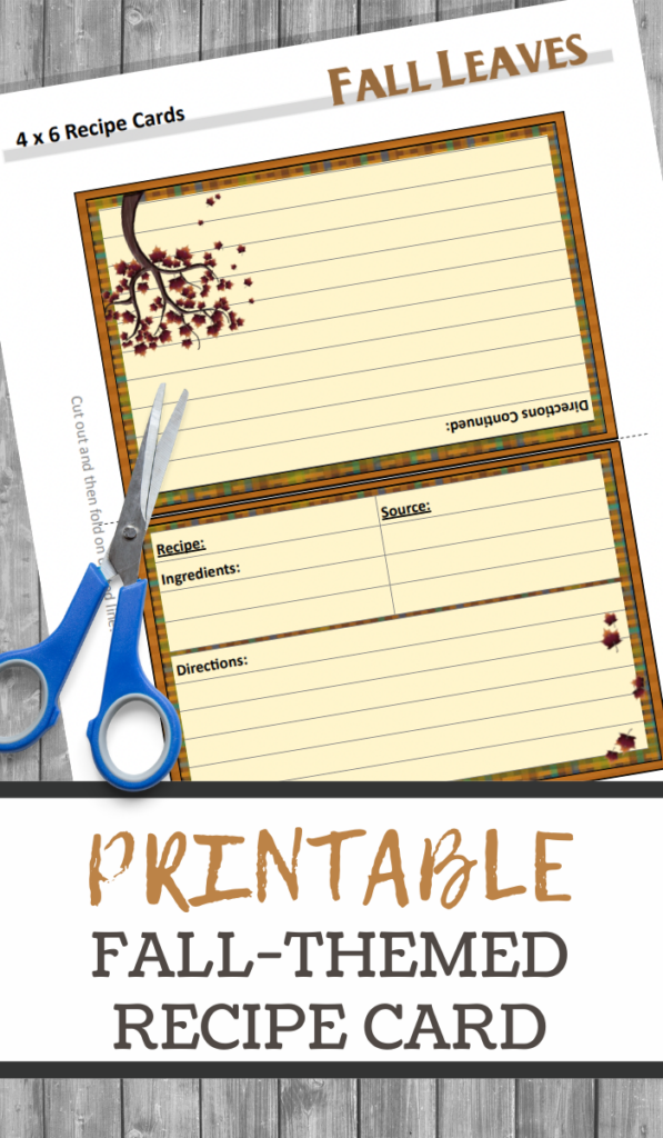 Printable Fall Leaves Recipe Card