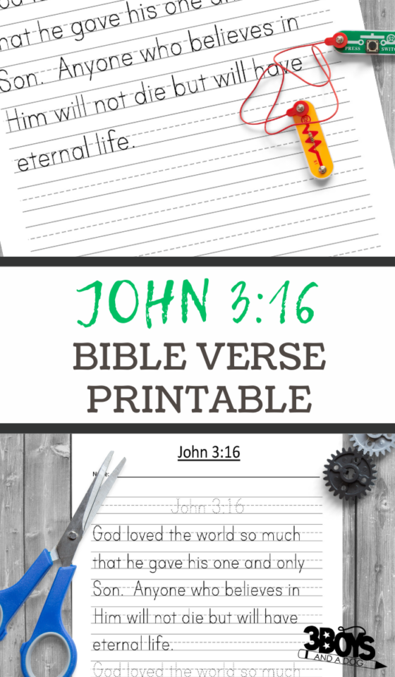 John 3:16 Free Printable Handwriting Worksheet