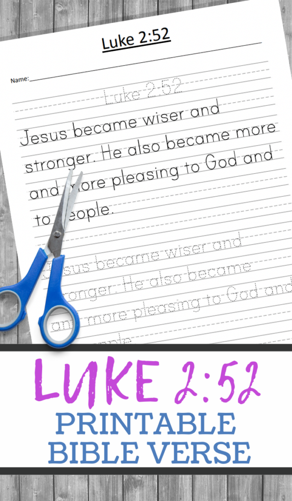 Free Printable Bible Verses: Luke 2:52