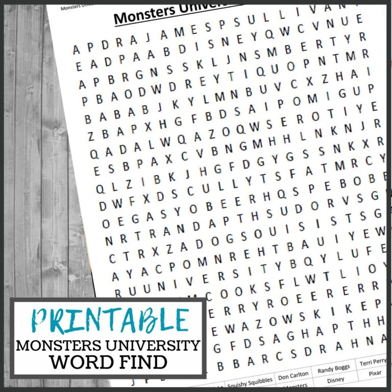 Monsters University Activities For Kids