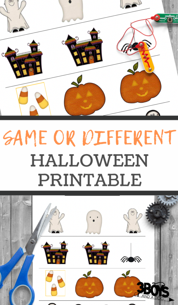 Same or Different Halloween Printable
