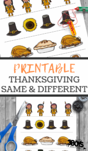 Same or Different Thanksgiving Printables