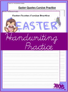 Printable Easter Worksheets: Cursive Handwriting Practice