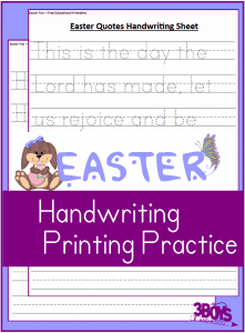 Printable Easter Worksheets: Kindergarten Handwriting Practice