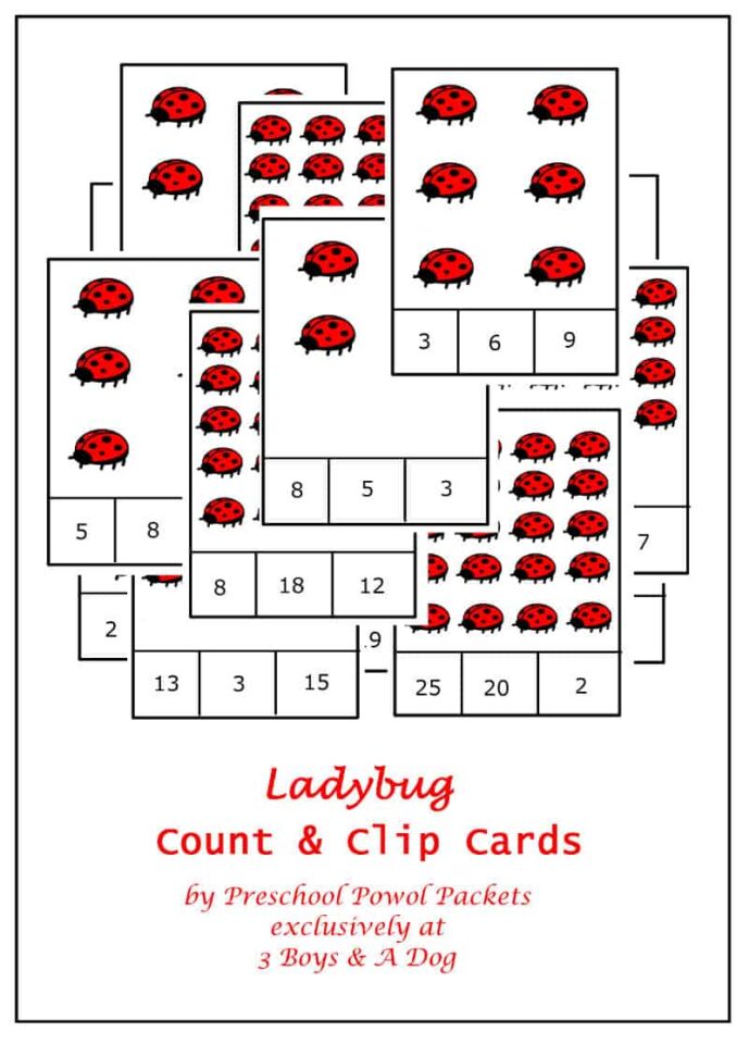 The Ladybug Game Counting Cards {Family Game Night}