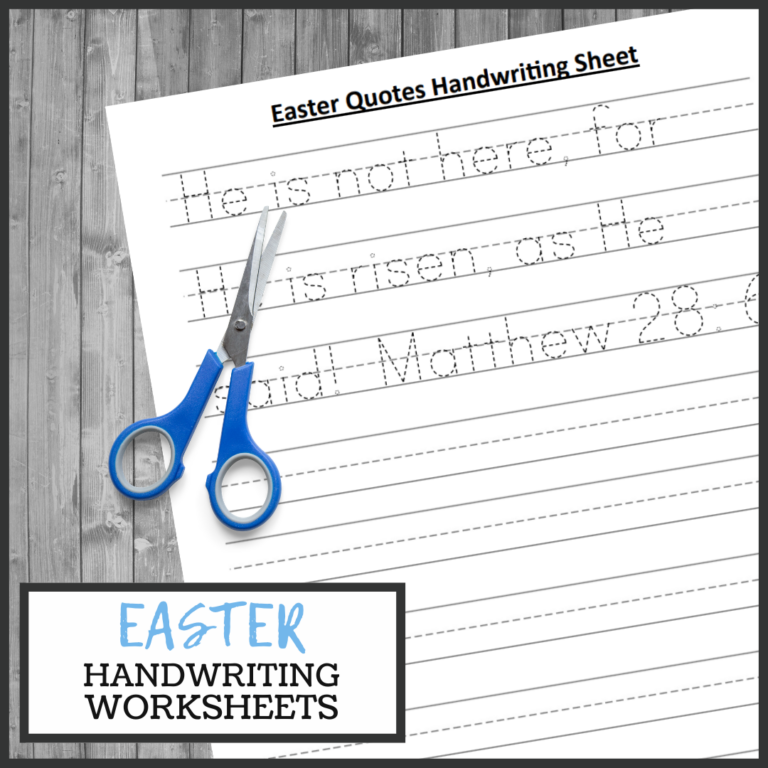 Printable Easter Worksheets: Kindergarten Handwriting Practice
