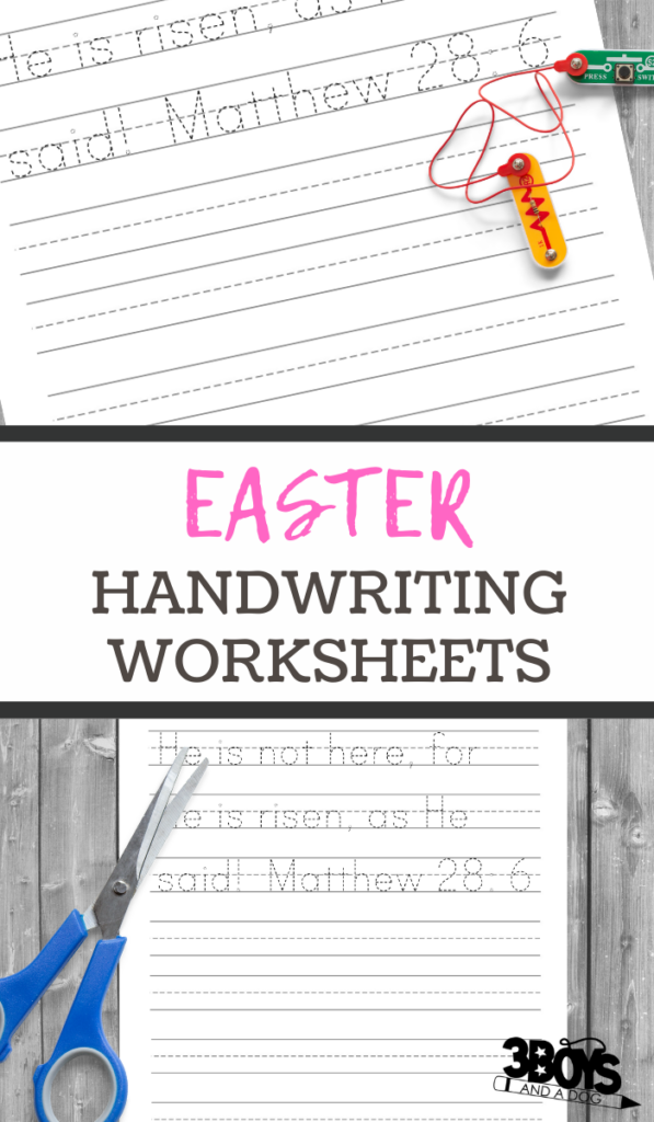 Printable Easter Worksheets: Kindergarten Handwriting Practice