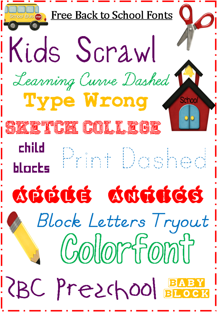 School Fonts: Free for Back to School {Blogging Basics}