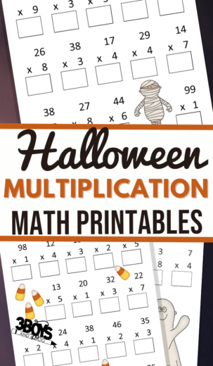 Halloween Multiplication Worksheets - 3 Boys and a Dog