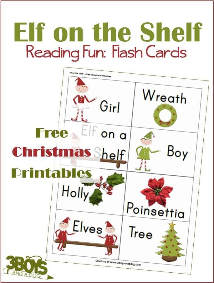 Elf on the Shelf - Christmas Printables: Reading Flash cards