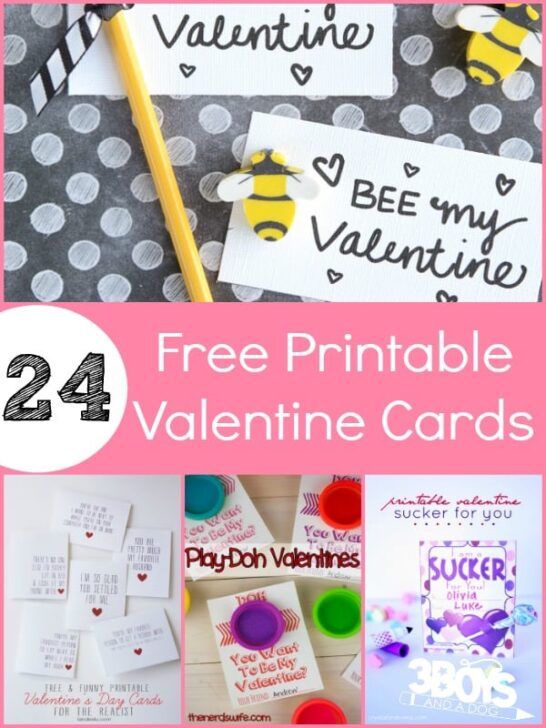 24 Free Printable Valentine Cards - 3 Boys and a Dog