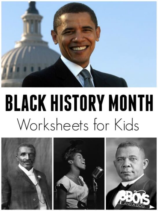 Black History Month Worksheets - 3 Boys and a Dog