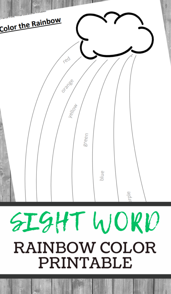 Saint Patrick's Day Printables: Sight Word Rainbow Coloring Sheet