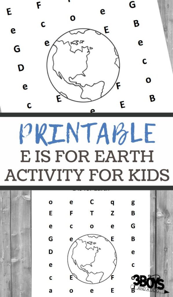 Find the Letter Printables: E is for Earth