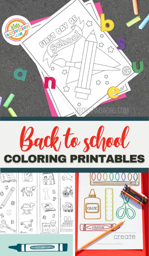 Back to School Coloring Sheets - 3 Boys and a Dog
