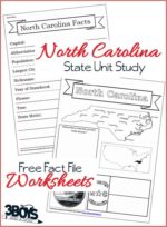 North Carolina State Fact File Worksheets