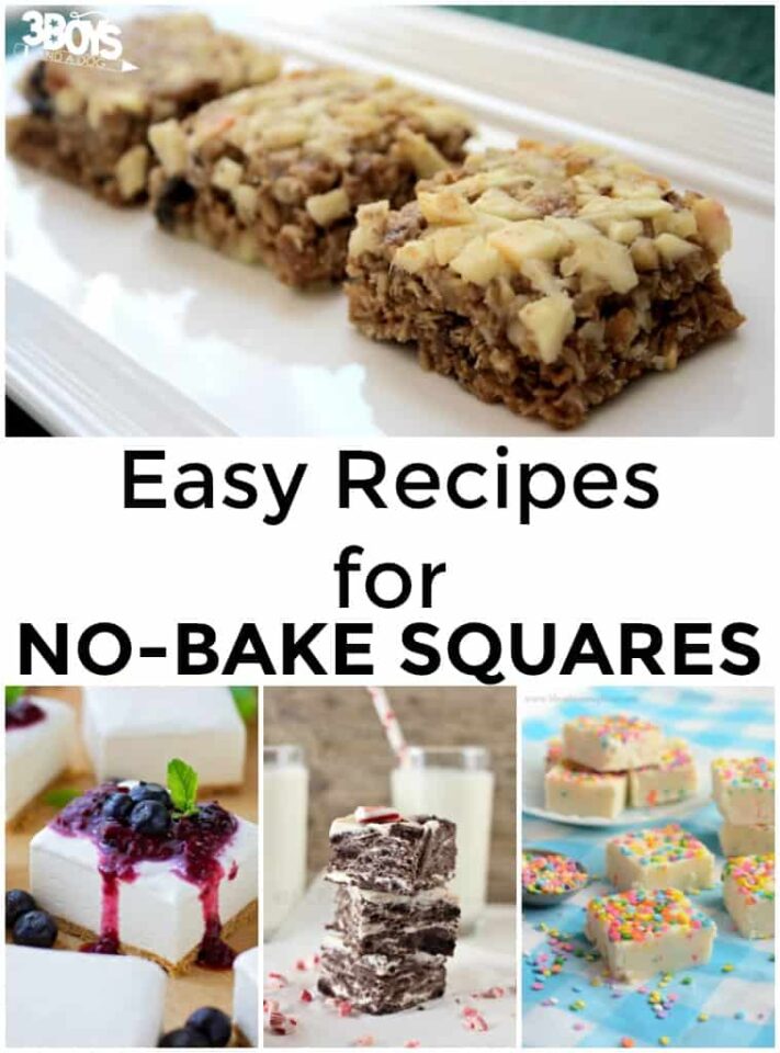 Super Easy No Bake Squares Recipes - 3 Boys and a Dog