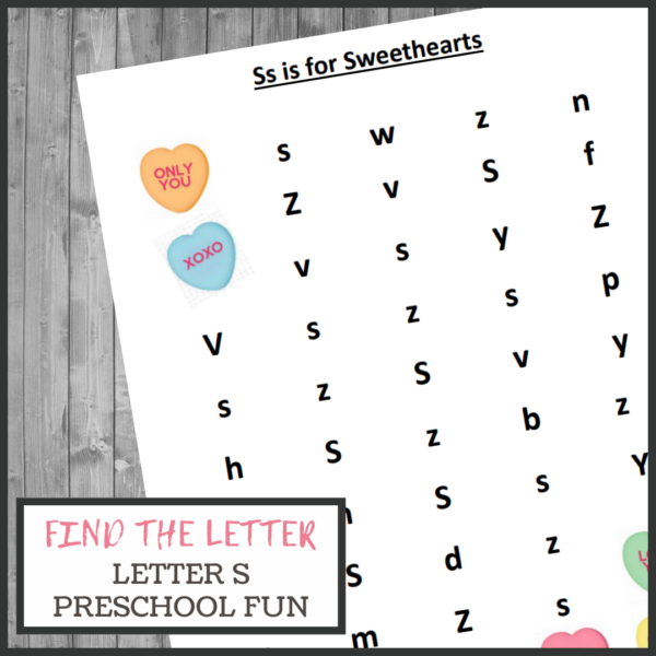 Find the Letter: S is for Sweethearts - Valentine's Day Worksheets for ...