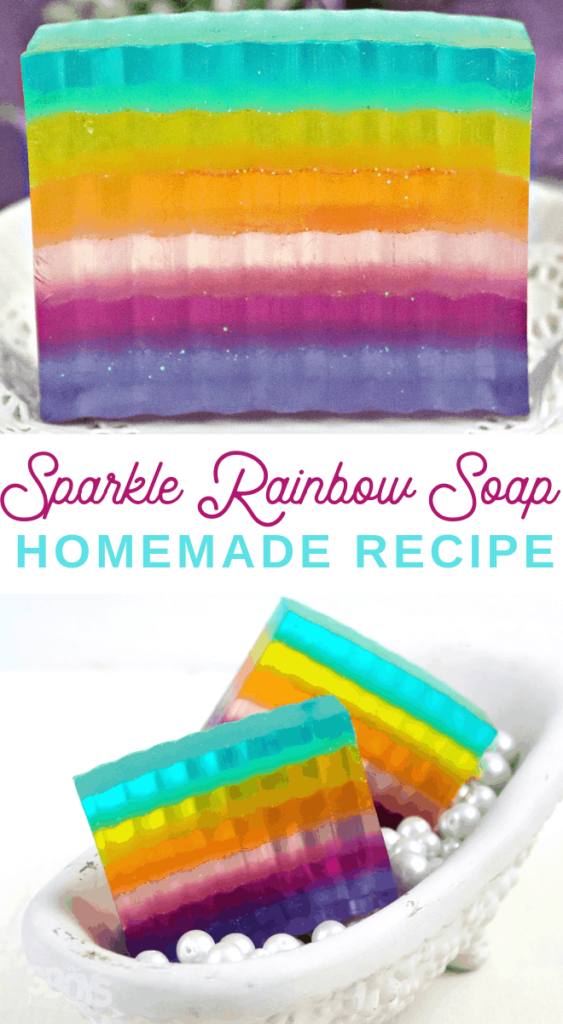 Rainbow Sparkle Layered Soap Recipe