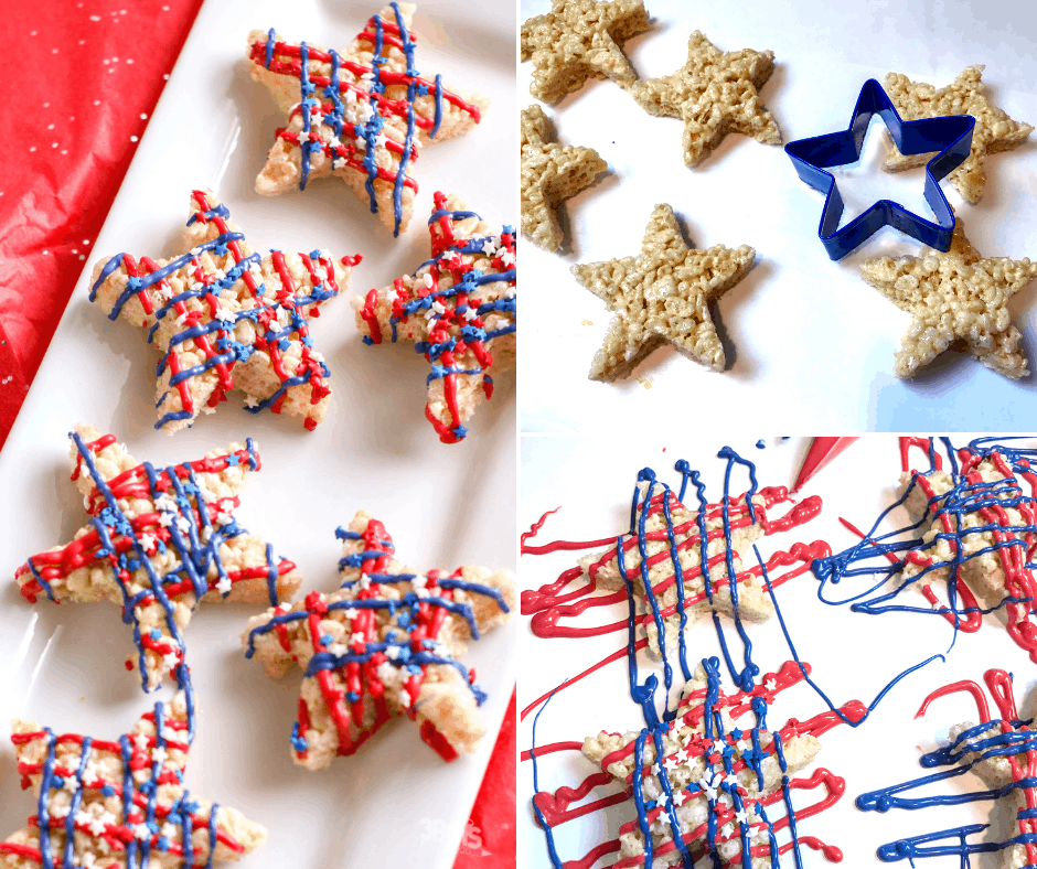Patriotic Rice Krispie Treat Stars - No-Bake Dessert