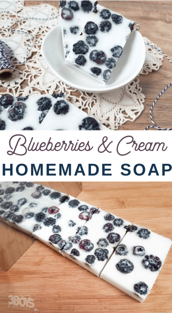 Super Simple Homemade Blueberry Soap