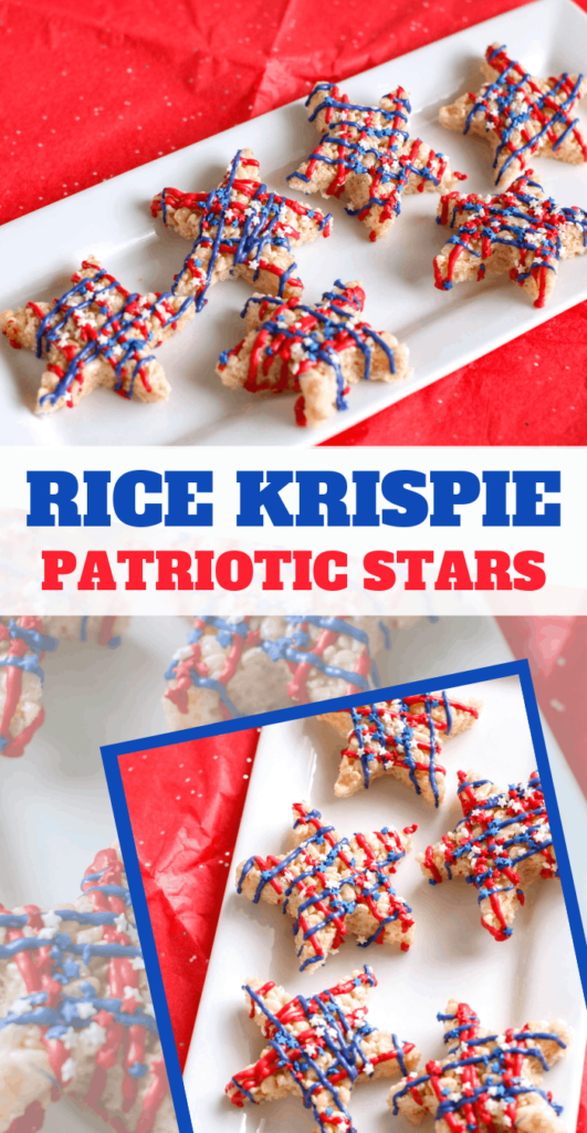 Patriotic Rice Krispie Treat Stars - No-Bake Dessert