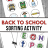 Back to School Printable Sorting Activities