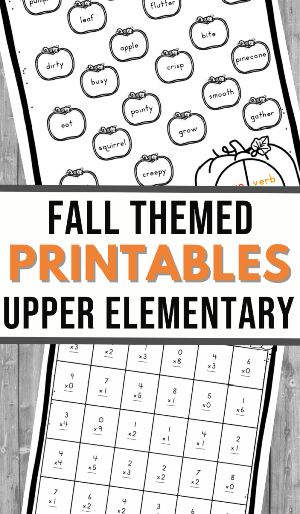 Free Printable Autumn Fun Worksheets for Upper Elementary