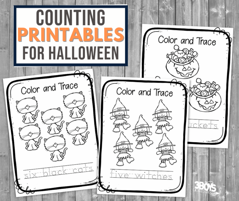 Halloween Number Worksheets for Preschoolers