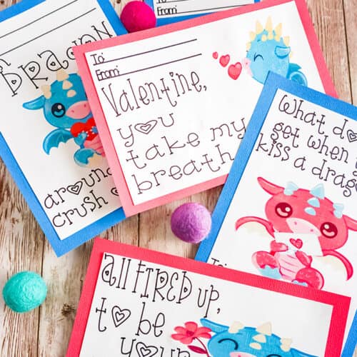 Dragon Valentine Cards Print and Cut Project