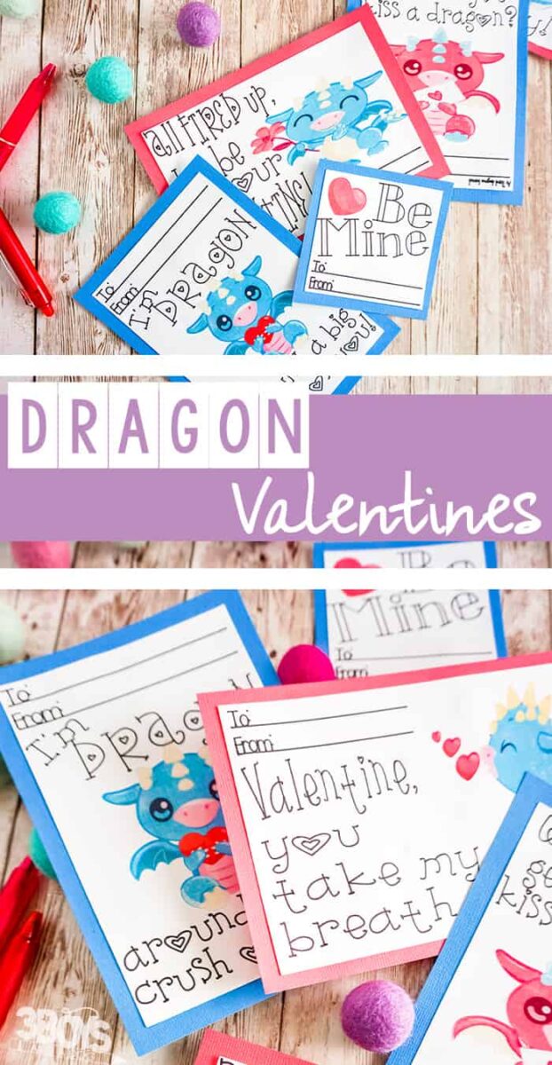Dragon Valentine Cards Print and Cut Project