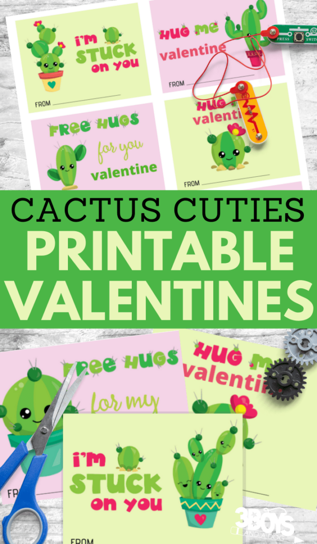 Printable Cactus Valentine Cards