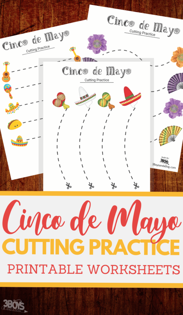 Cinco de Mayo Cutting Practice Worksheets