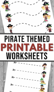 Pirate Themed Cutting Practice Sheets for Early Learners