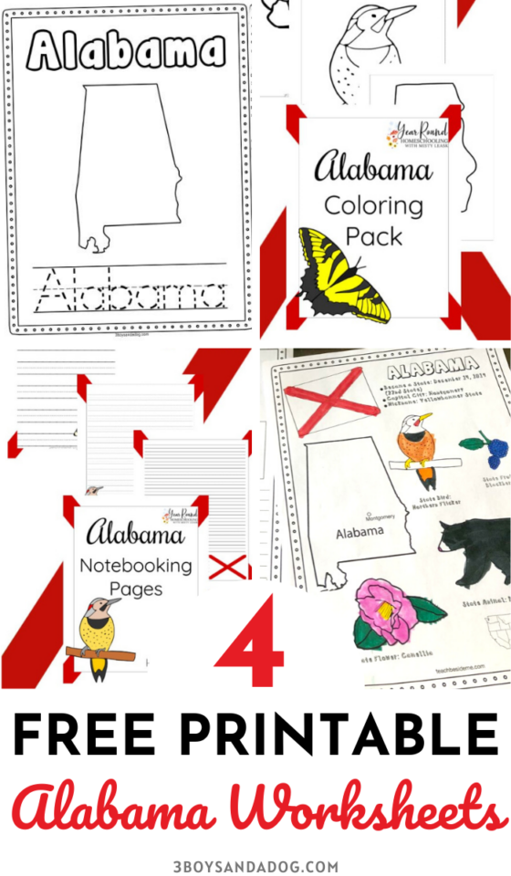 Free Printable Alabama Worksheets