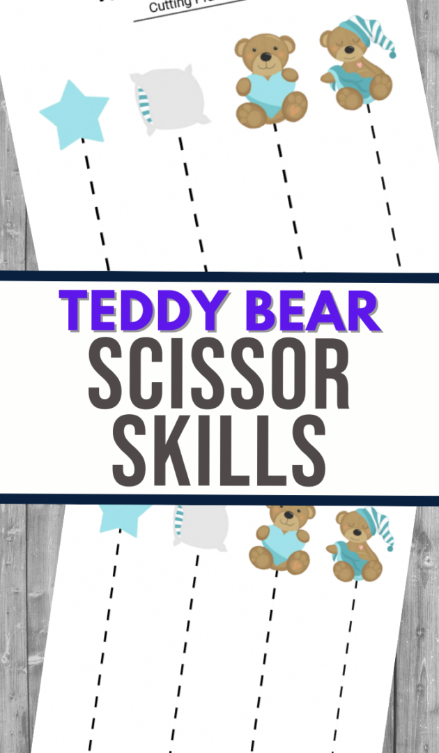 Adorable Teddy Bear Cutting Practice Sheets