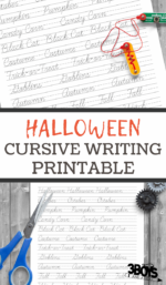 Halloween Cursive Handwriting Practice - 3 Boys and a Dog