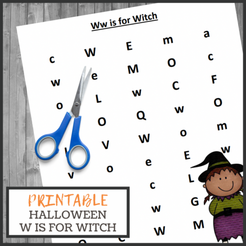 Halloween Letter W is for Witch Worksheet