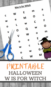 Halloween Letter W is for Witch Worksheet