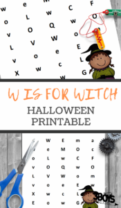 Halloween Letter W is for Witch Worksheet