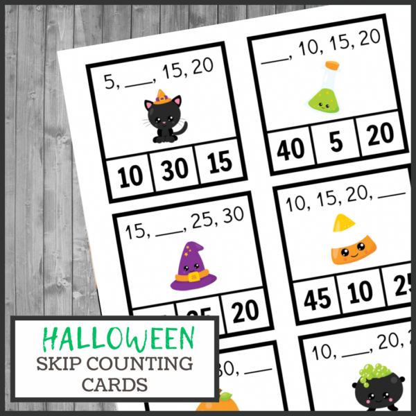 Halloween Skip Counting Cards - 3 Boys and a Dog