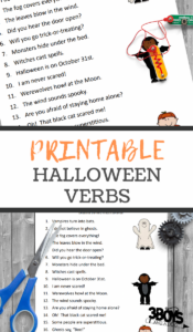 Halloween Verbs Worksheet - Components of Speech - Ddecoraty