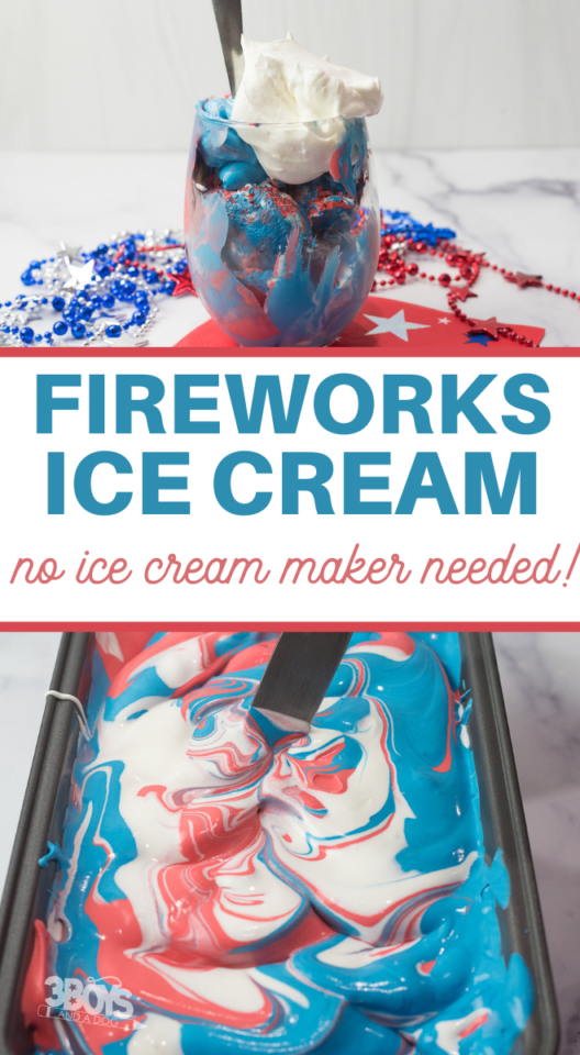 Festive No Churn Firecracker Ice Cream Recipe