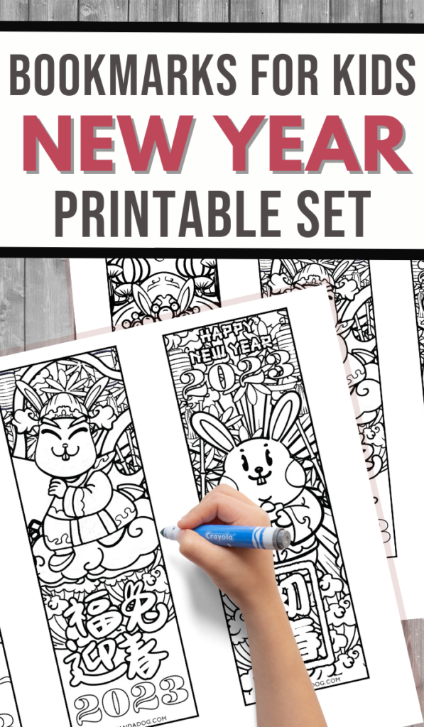 Chinese New Year Bookmarks Printable Set - 3 Boys and a Dog