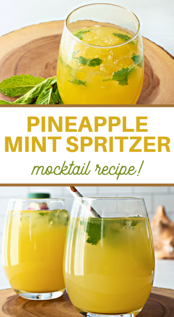 Pineapple Mint Spritzer Mocktail Recipe - 3 Boys and a Dog